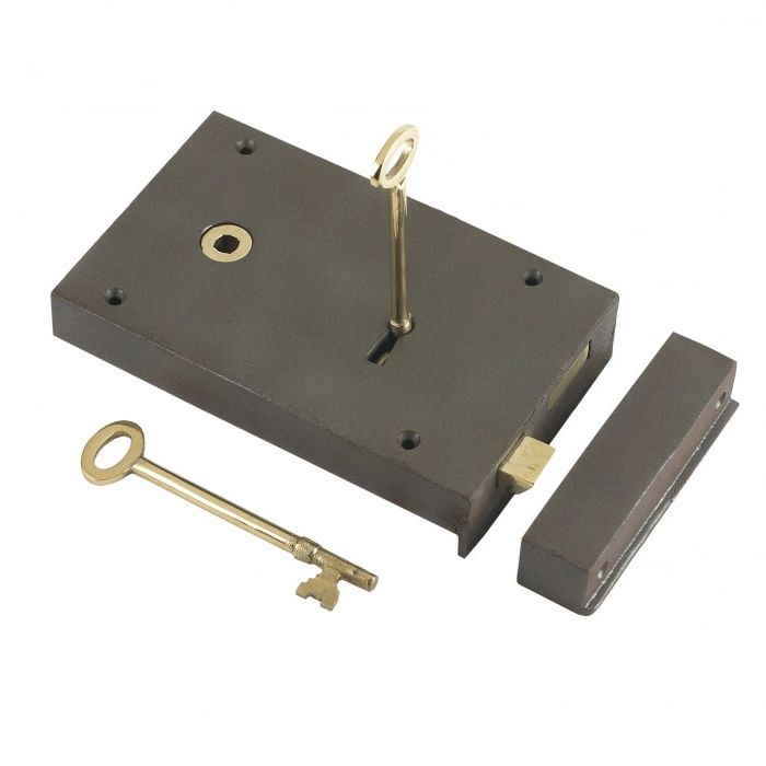 "Kingdom" Victorian Style Iron Rim Lock - Reversible | Black Country ...