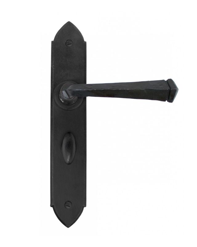 "Orelia" Beeswax Square Iron Gothic Lever Handles and Bathroom Lock ...