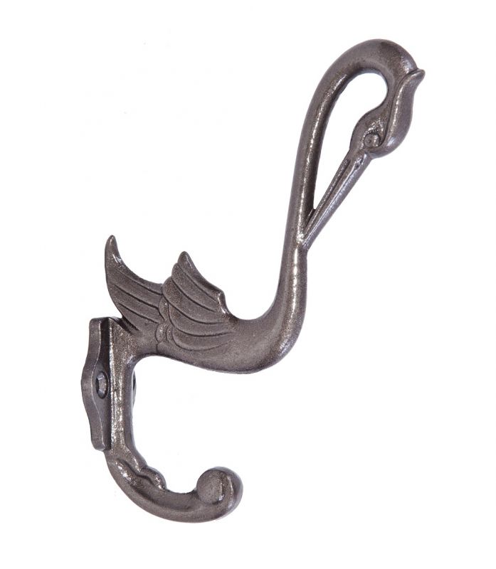 Swan Design Cast Iron Hook - Cast Iron | Black Country Metalworks