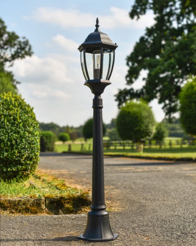 "Saltburn" Traditional Hexagonal Garden Pillar Light | Black Country ...