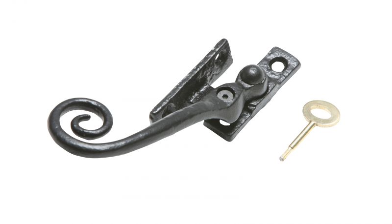 Black Iron Monkey Tail Wedge Window Casement Fastener With Locking Pin ...