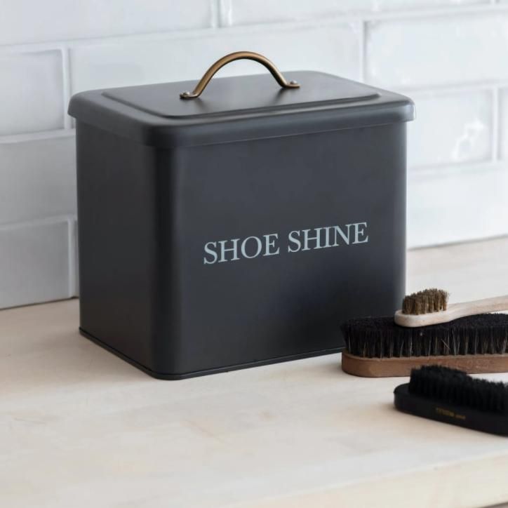 Black Shoe Shine Storage Box | Black Country Metalworks