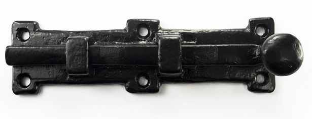 "Dudmaston Grove" 6" Blacksmith Iron Door Bolt | Black Country Metalworks