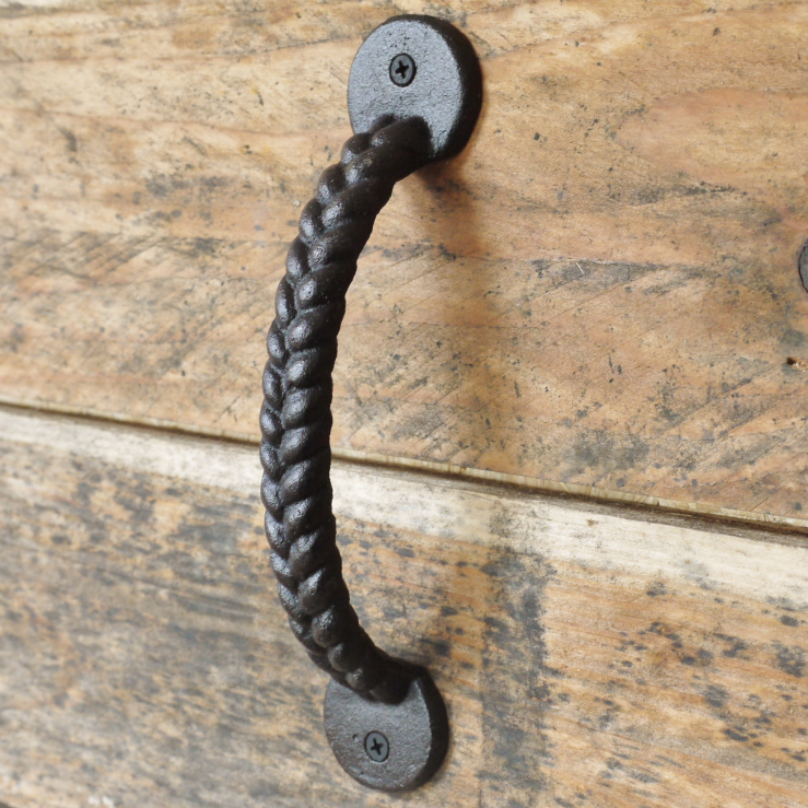 Blacksmith Iron Rope Twist Pull Handle | Black Country Metalworks
