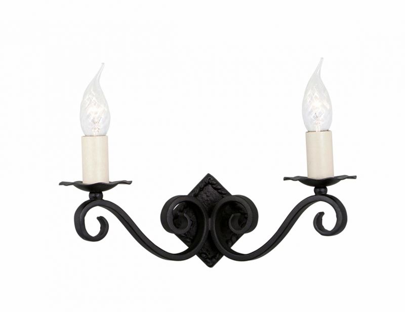 "Churchton Towers" Traditional Black Iron Twin Gothic Style Wall Light ...
