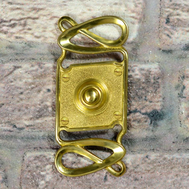 “Maytree Avenue” Polished Brass Swirl Pattern Bell Push | Black Country ...
