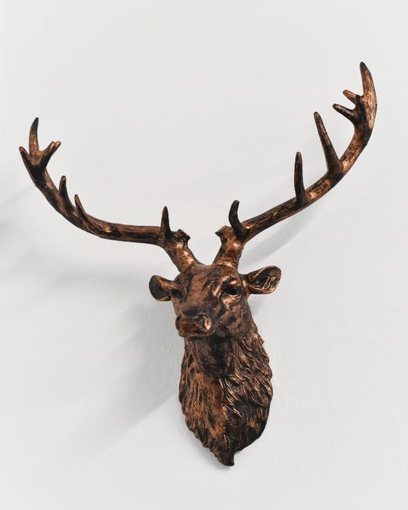 Bronze & Copper Cast Aluminium Stag Wall Bust | Black Country Metalworks