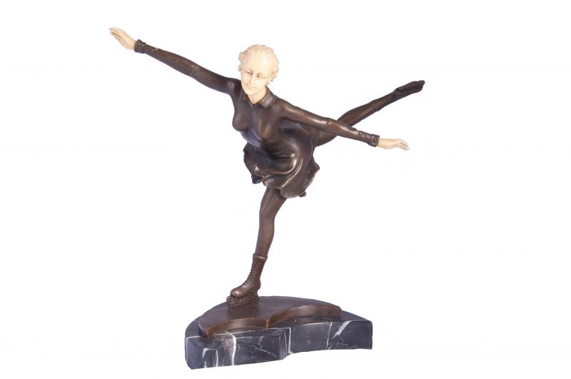 “Lipenski” Bronze Figure Skater Sculpture | Black Country Metalworks