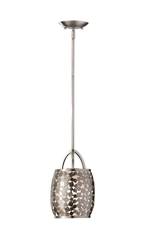 "Hethberry Park" Brushed Steel Mosaic Hanging Ceiling Light | Black ...