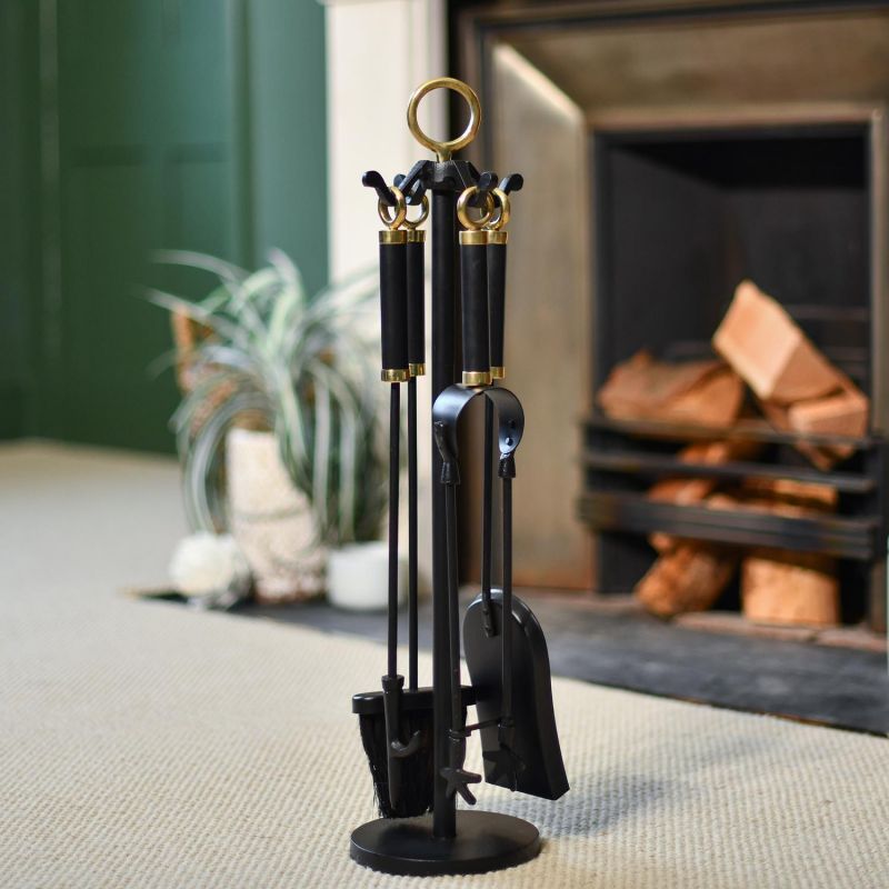 Traditional Brushed Pewter Companion Set 64cm | Black Country Metalworks