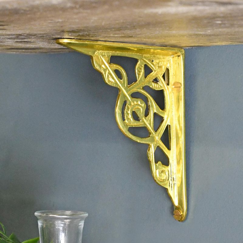 Classic Railway “Ribbleshead” Brass Shelf Bracket 26 x 21cm | Black ...