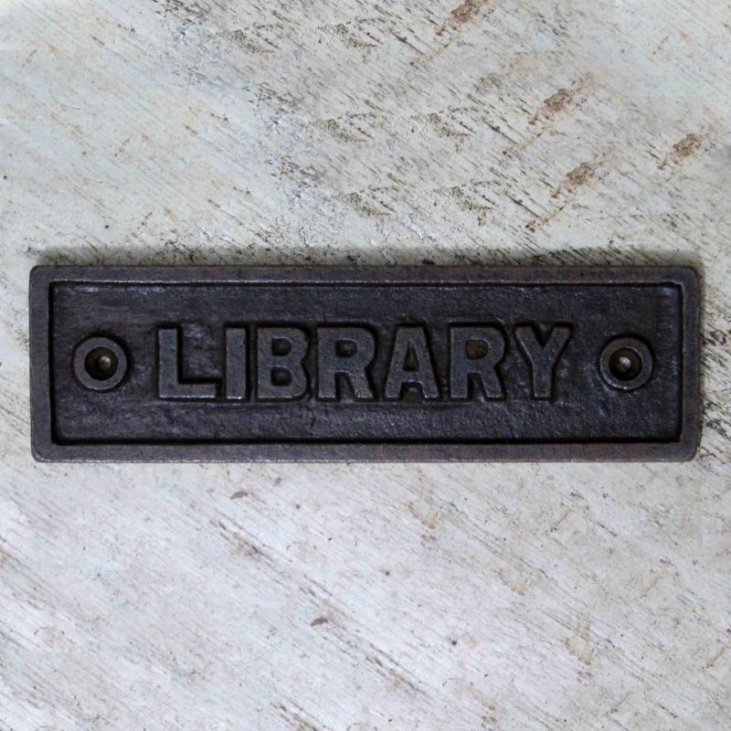 Cast Iron "Library" Sign | Black Country Metalworks