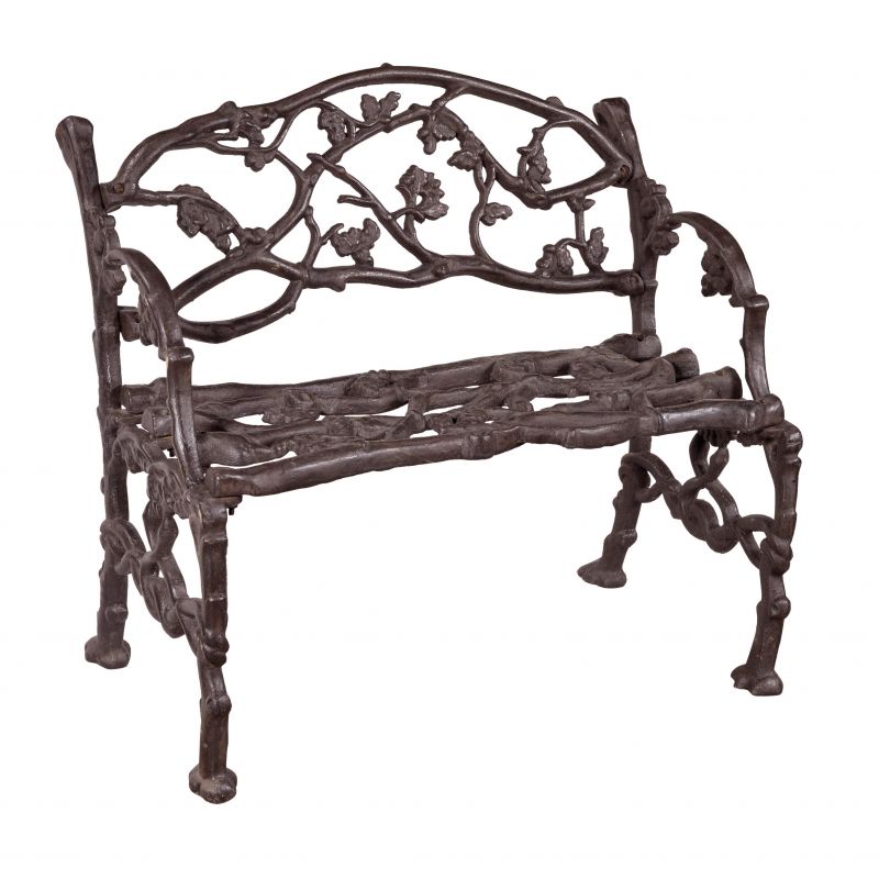 'The Acton' Rustic Cast Iron Tree Branch Bench | Black Country Metalworks