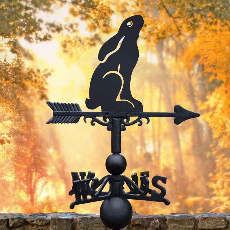 Cast Iron & Steel Moon Gazing Hare Weathervane | Black Country Metalworks