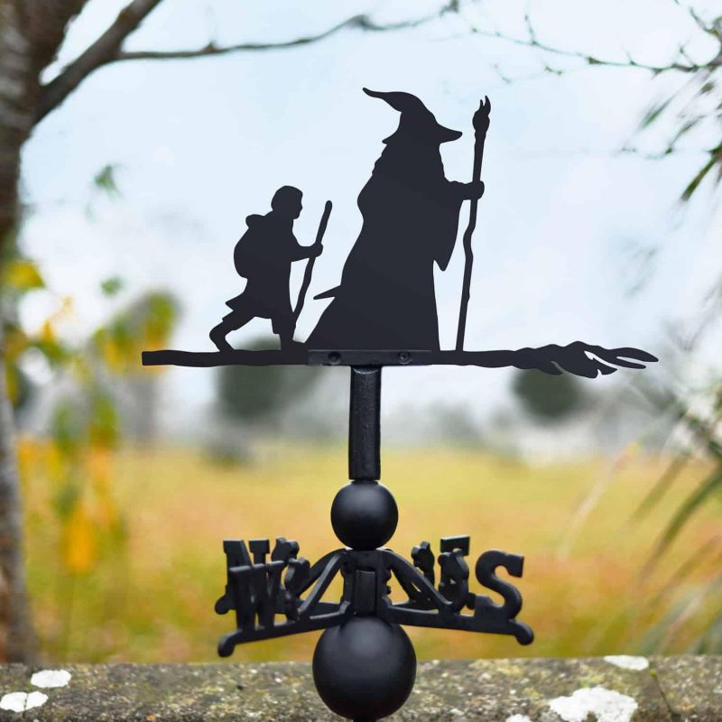Cast Iron & Steel Wizard & Friend Adventure Weathervane | Black Country ...