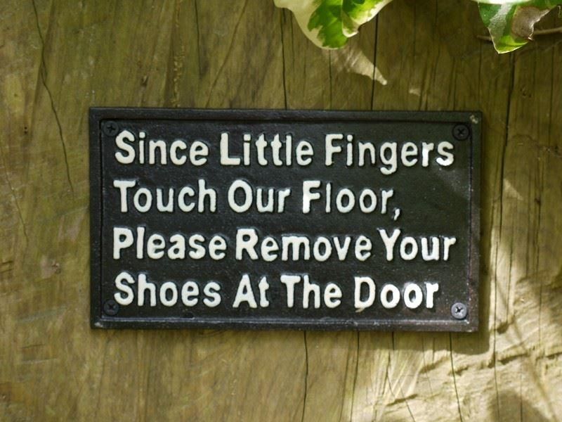 "Remove Your Shoes' Cast Iron Wall Sign | Black Country Metalworks