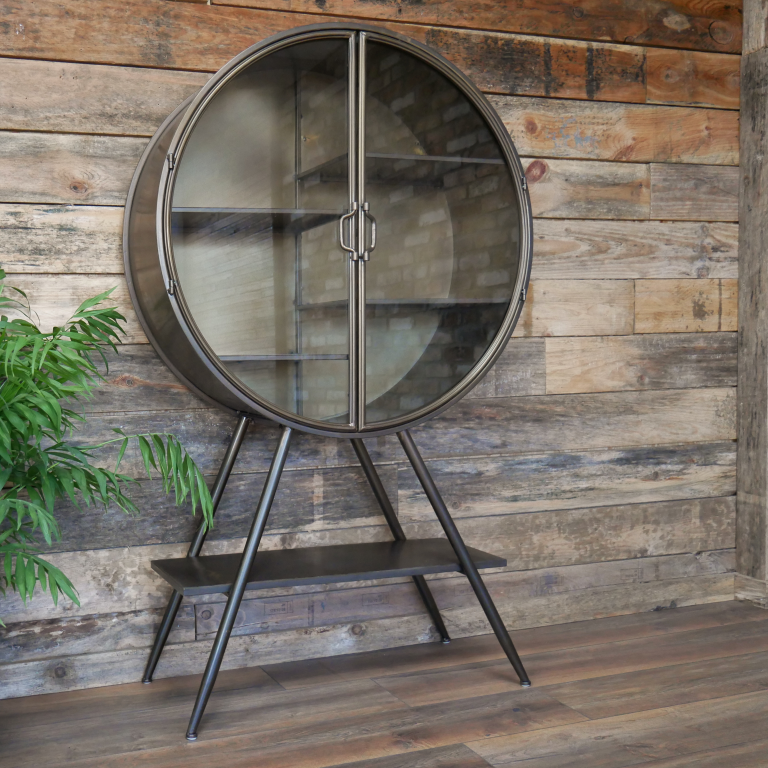 Circular Industrial Freestanding Cabinet | Black Country Metalworks
