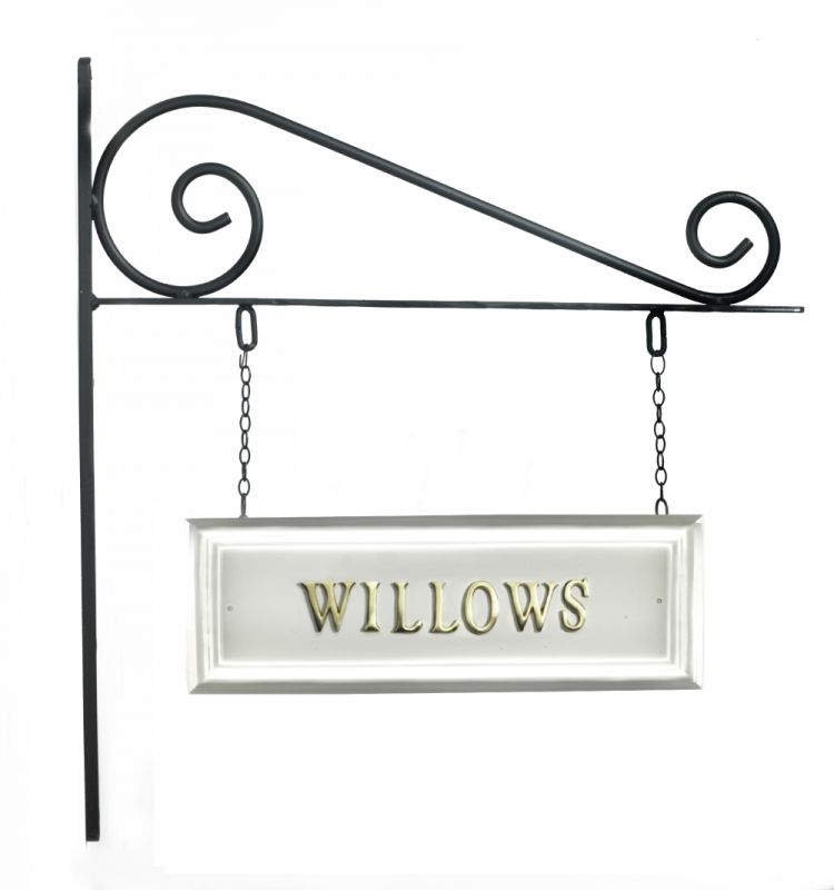 Classic White Rectangular Double Sided House Name Sign | Black Country ...