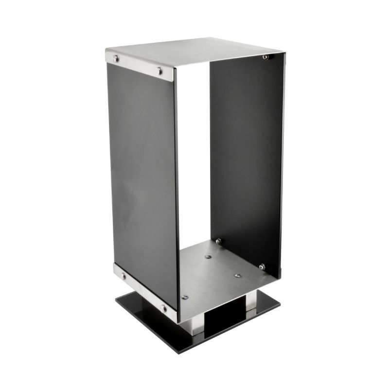 Contemporary Black Glass & Stainless Steel Log Store | Black Country ...