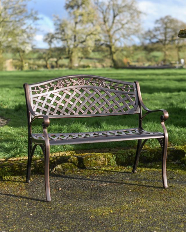 Brushed Copper "Thornton" Two Seater Garden Bench | Black Country ...