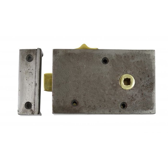 "Kingdom" Victorian Style Iron Rim Lock - Reversible | Black Country ...