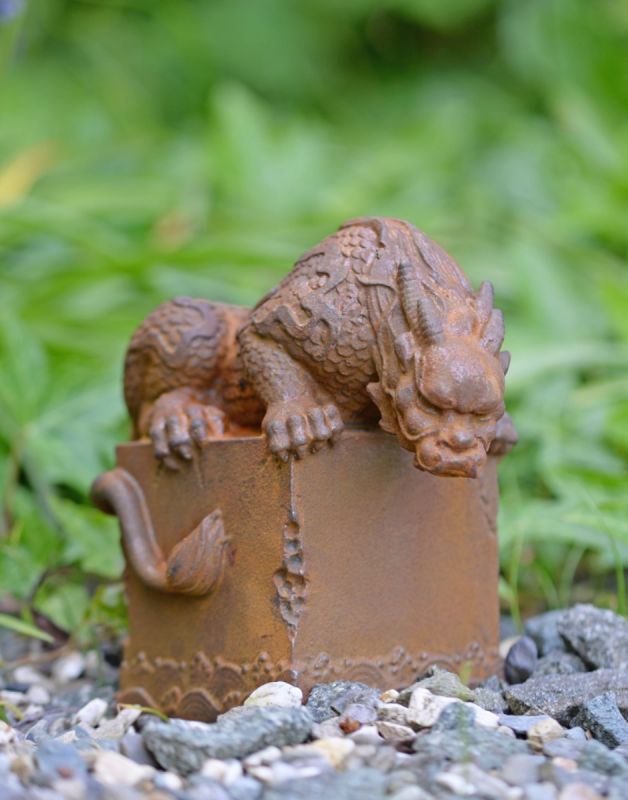 Rustic Cast Iron "Curious Dragon" Garden Sculpture | Black Country ...