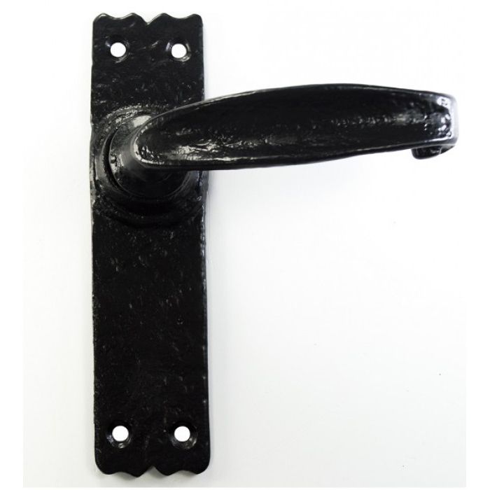 "Hadson Lodge" Scrolled Black Iron Lever Handle | Black Country Metalworks
