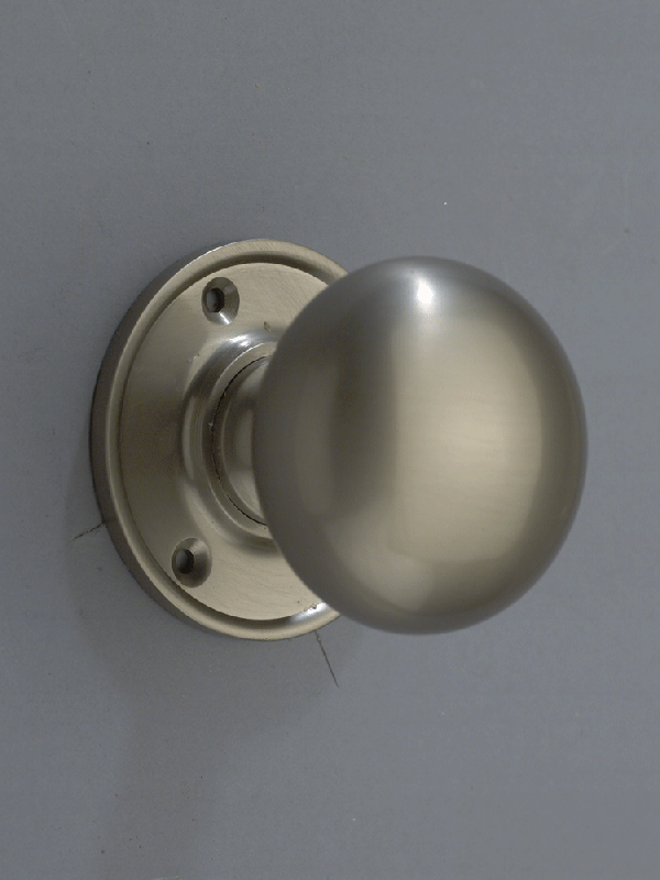 Round Brushed Nickel Door Knobs | Black Country Metalworks