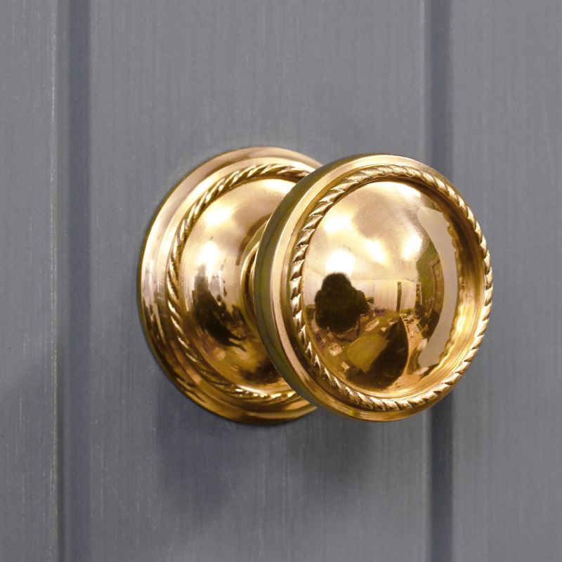 Two Tier Polished Brass Centre Door Knob | Black Country Metalworks