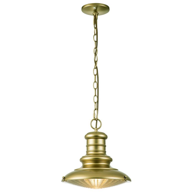Distressed Brass Traditional Hanging Chain Station Light | Black ...