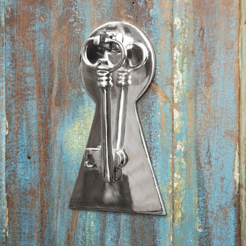 Bright Chrome Running Fox Door Knocker | Black Country Metalworks