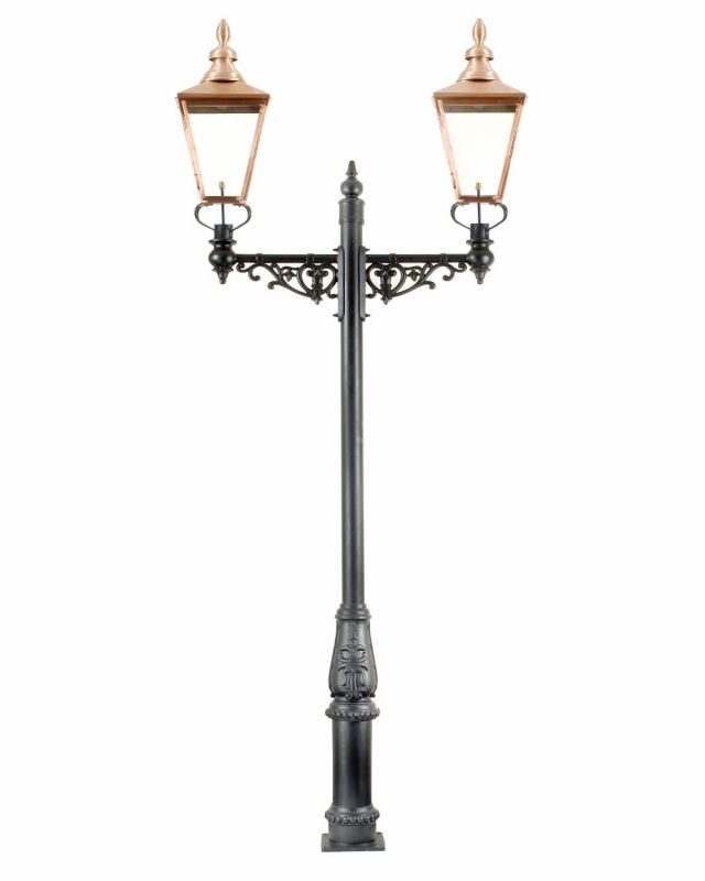 Rochester Double Lamp Post - 3.6m | Black Country Metalworks