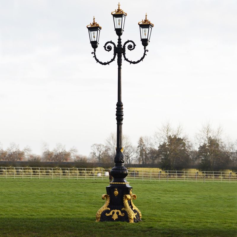 "Empress Eleanor" Black & Gold Ornate Lamp Post | Black Country Metalworks