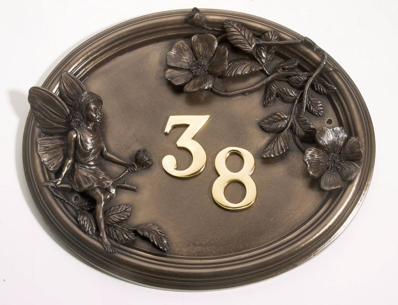 House Sign - Bronze Finish - Flower Fairy | Black Country Metalworks