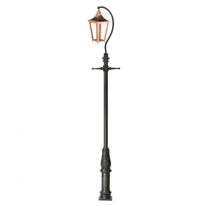 Copper Lincoln Swan Neck & Lamp Post - 2.46m | Black Country Metalworks