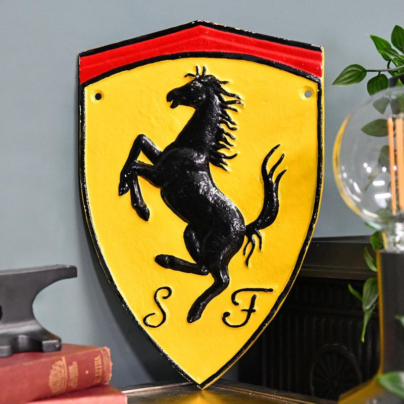 "Ferrari" Cast Iron Vintage Style Sign | Black Country Metalworks