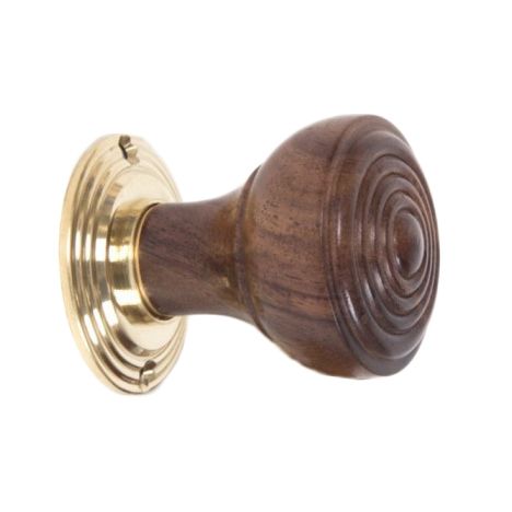 Flat Spiral wooden Door Knobs Set | Black Country Metalworks