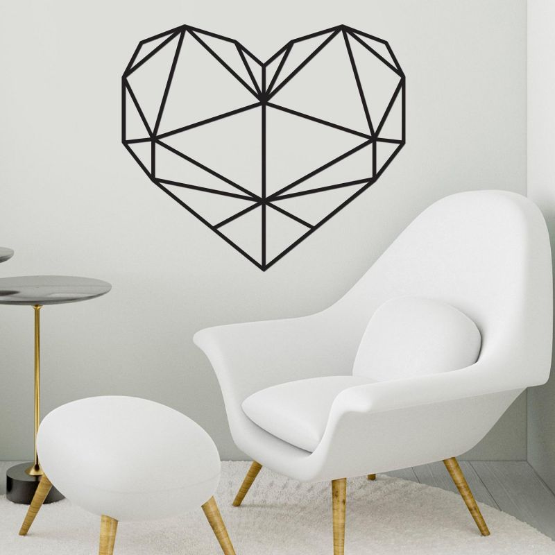 Geometric Love Heart Steel Wall Art | Black Country Metalworks