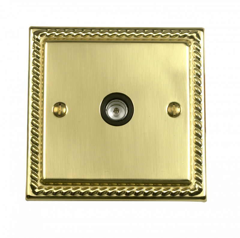 Georgian Rope Border TV Aerial Socket Plate | Black Country Metalworks