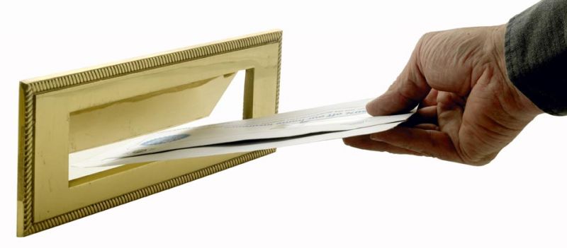 Large Traditional Letter Plate - Polished Brass | Black Country Metalworks