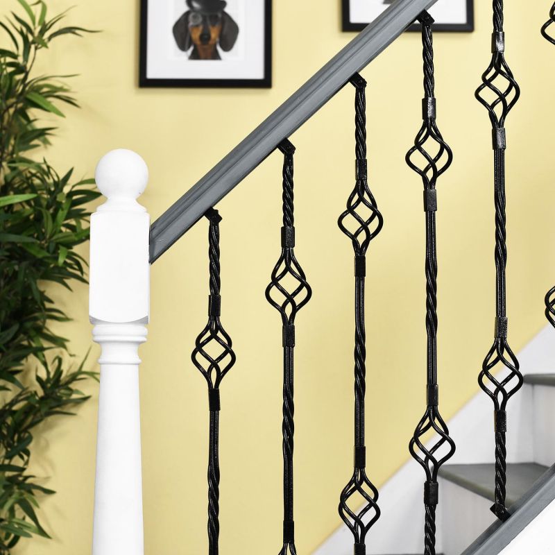 "Grosvenor" Double Basket Rope Twist Stair Spindle with Brackets ...