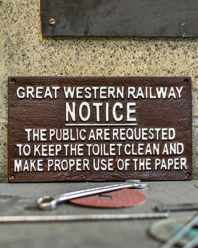 Cast Iron 'GWR Toilet Notice' Sign | Black Country Metalworks