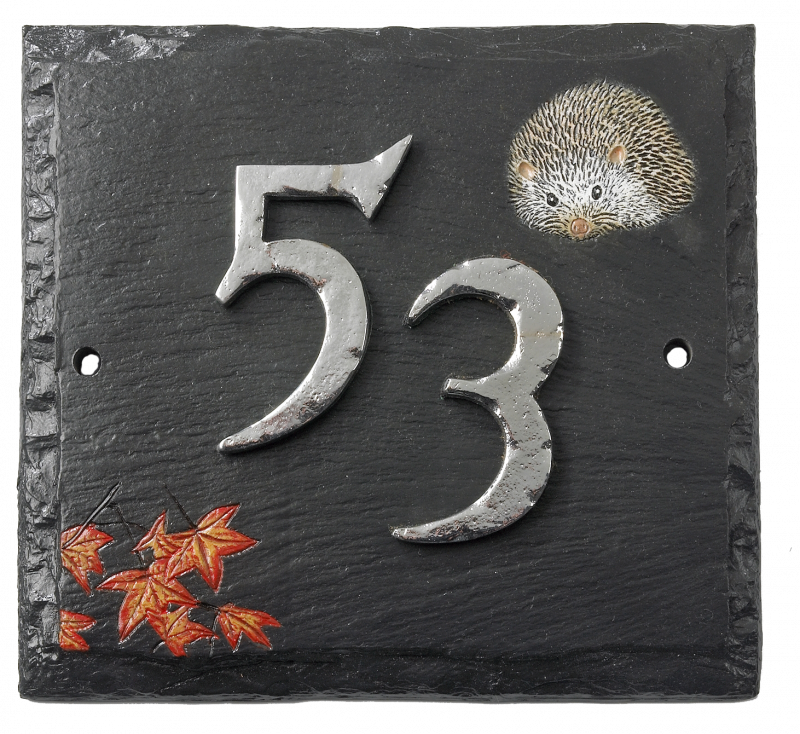 "Helmsford House" Hedgehog Slate House Number Sign | Black Country ...