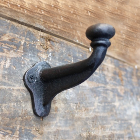 Classic Cast Iron Wall Mounted Hook Black Country Metalworks