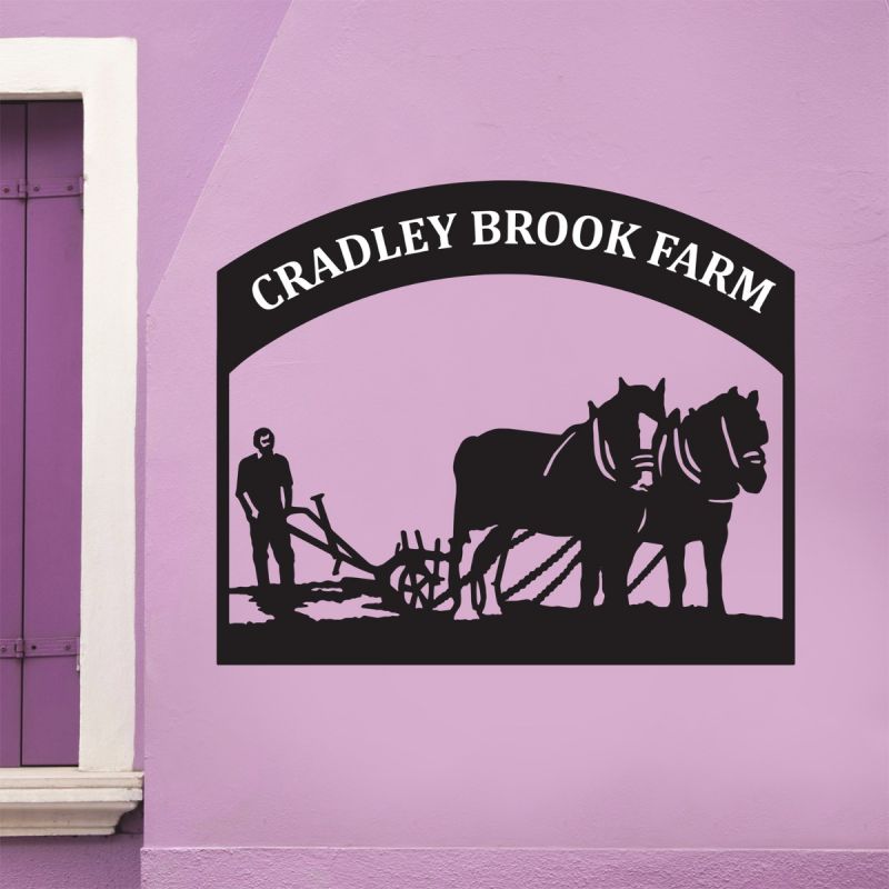 Horse & Plough Steel House Name Sign | Black Country Metalworks
