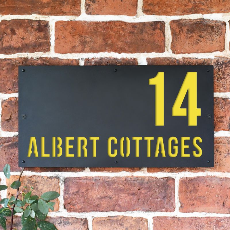 Zinc Yellow "Albert" House Sign | Black Country Metalworks