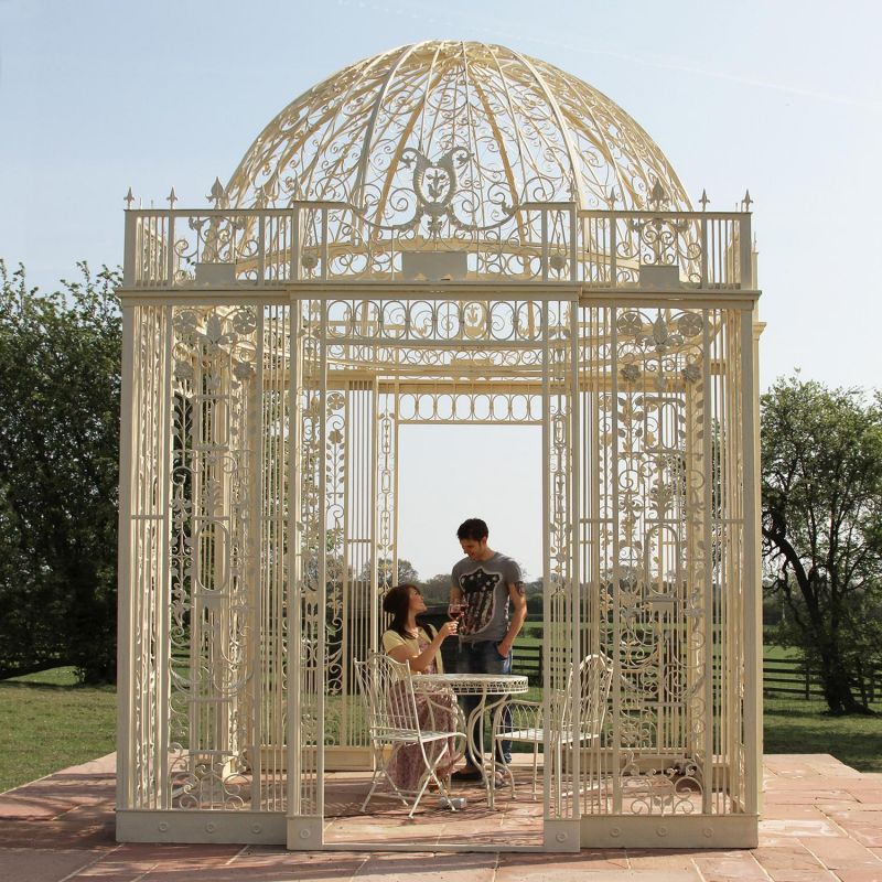'The Royal Alexandria' Cream Wrought Iron Gazebo | Black Country Metalworks