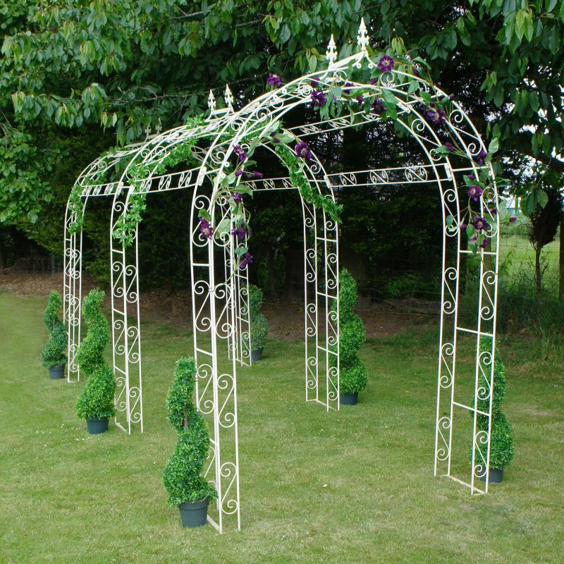 "Willow Winds" Large Rose Arch - Three Arches | Black Country Metalworks