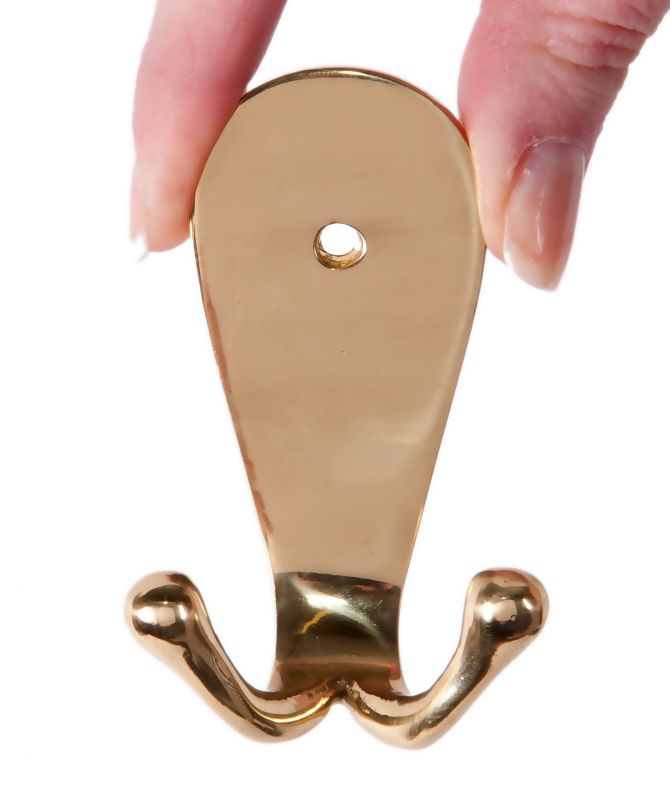 "Inglesburg" Double Hook in solid brass | Black Country Metalworks