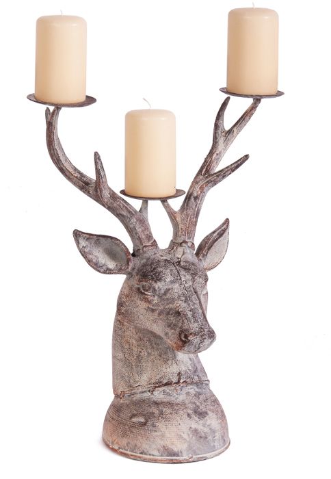 "Grenock Highland" Stags Head Candle Holder | Black Country Metalworks